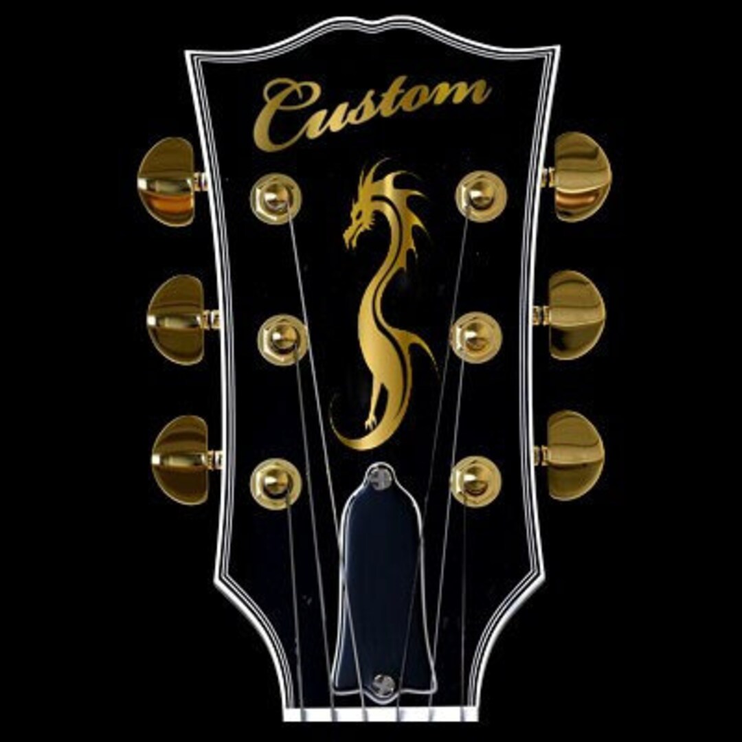 Gold Dragon Faux Inlay Water Slide Decal for Guitar Headstock ...