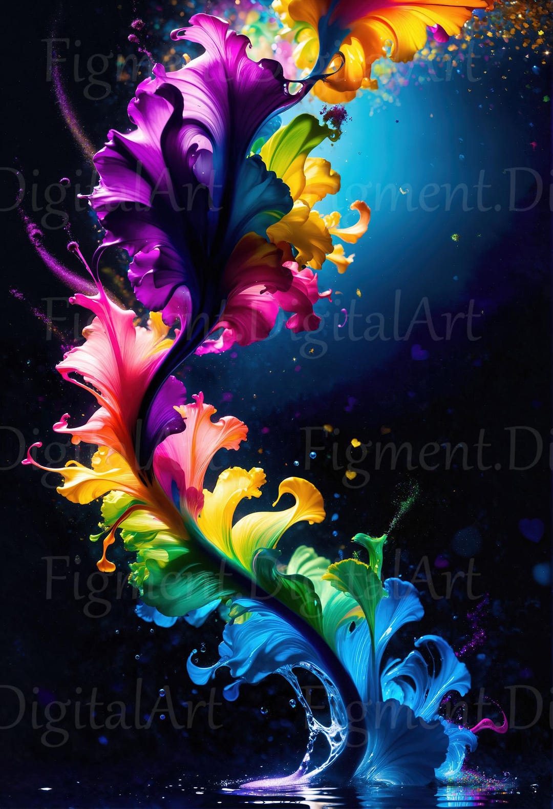 Luminous Bloom, Digital Art Print, Wall Art, AI Generated, AI Art ...