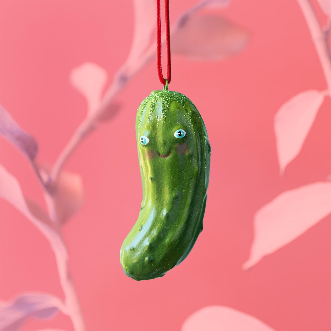 Happy Pickle Ornament Handmade Paper Pulp Christmas Decor - Etsy