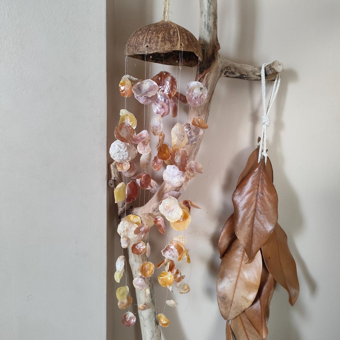 Coconut Shell Wind Chime Handmade Boho Decor, Home Decor, Rustic Decor ...
