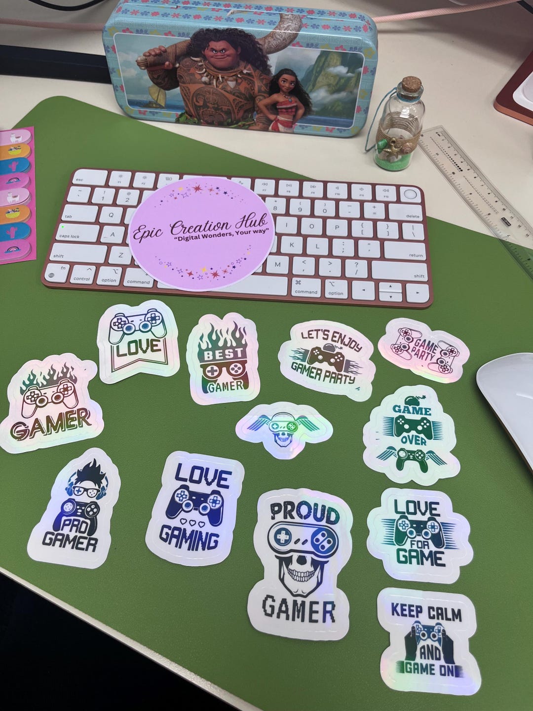 Holographic Gamer Stickers | Matte Laminated Vinyl Stickers | Perfect ...