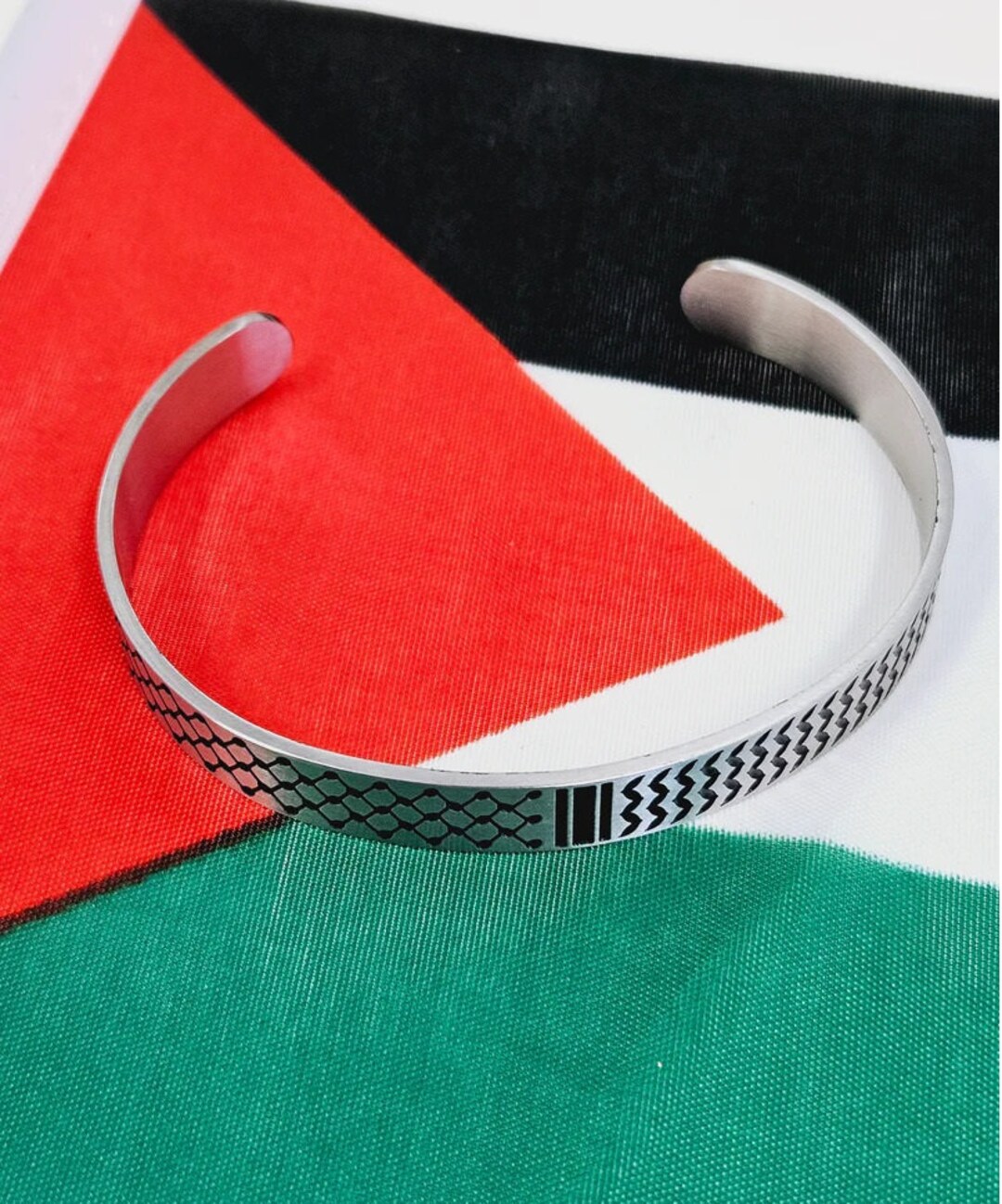 Palestine Bracelet / Keffiyeh Cuff| Profits Donated | Stainless Steel ...