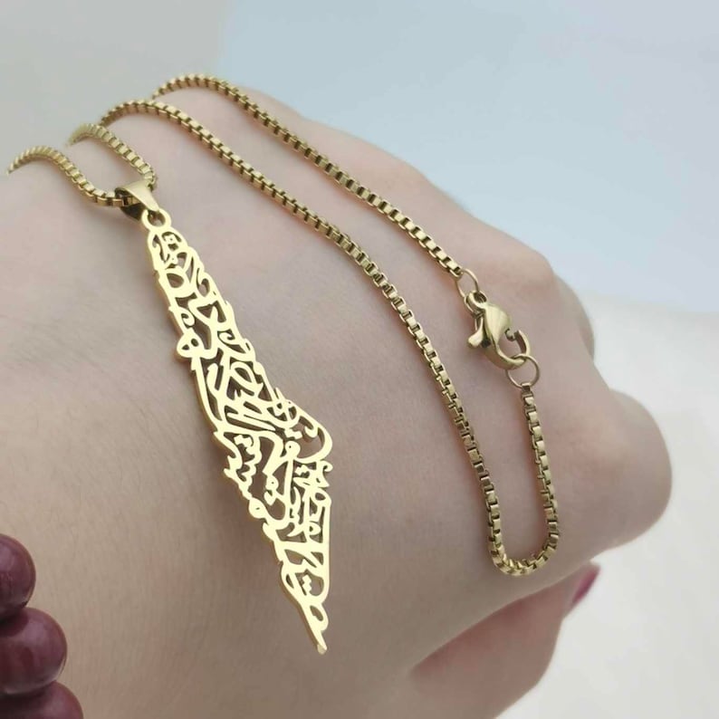 18K Gold Palestine Necklace | Waterproof Free Palestine Pendant ...