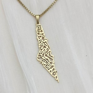 18K Gold Palestine Necklace | Waterproof Free Palestine Pendant ...