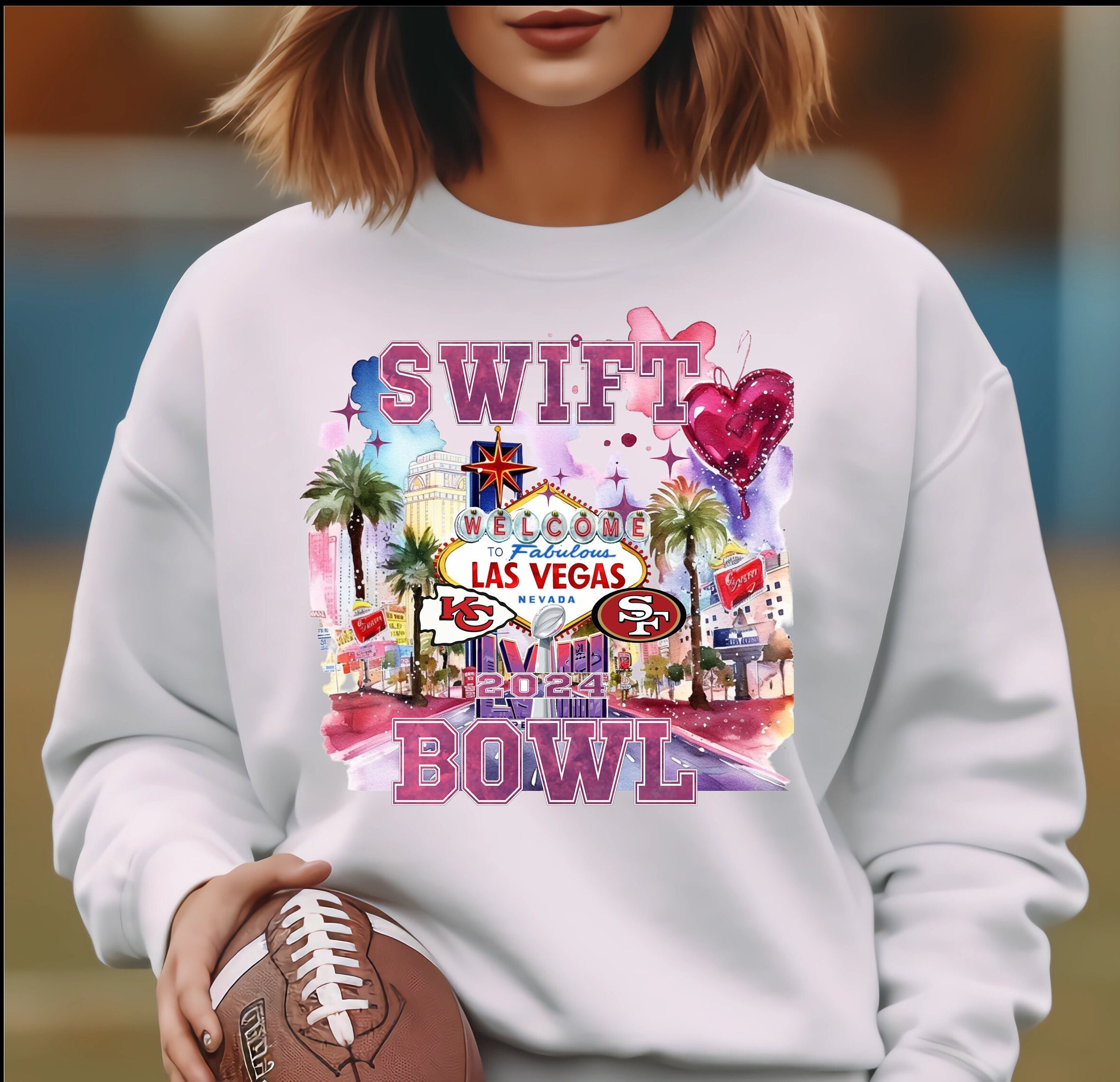 2024 Super Bowl Swift Bowl, Chiefs, 49er, Watercolor Taylor Bowl, PNG ...