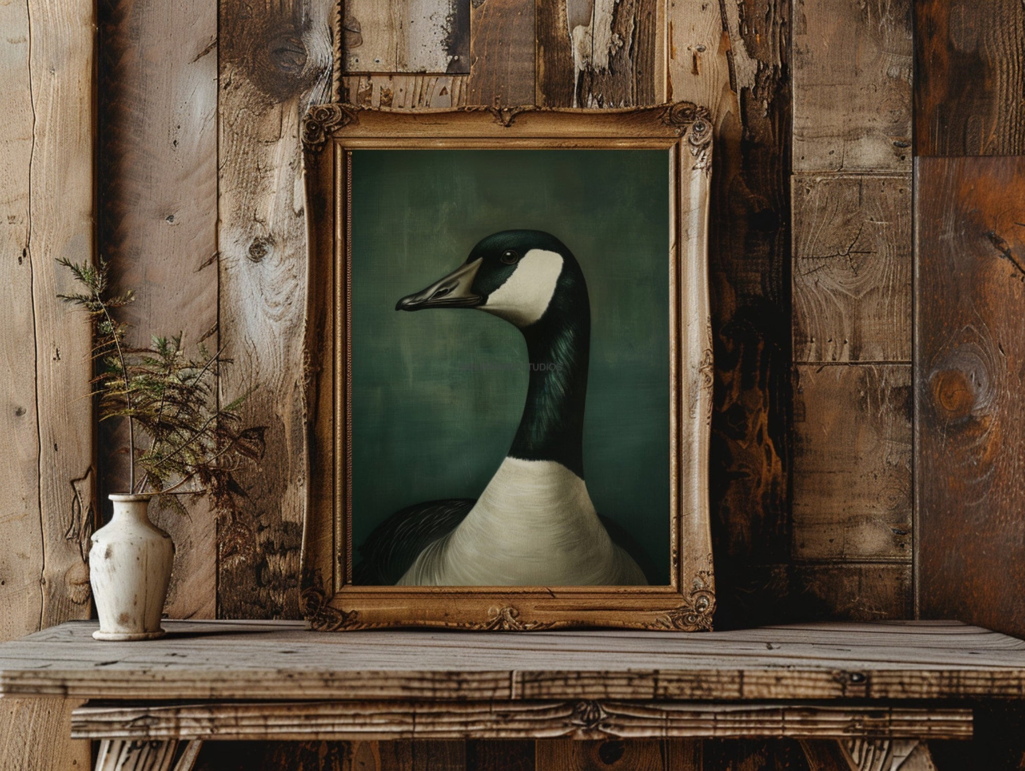 Handsome Goose | Vintage | Antique | Portrait | Printable | Painting ...