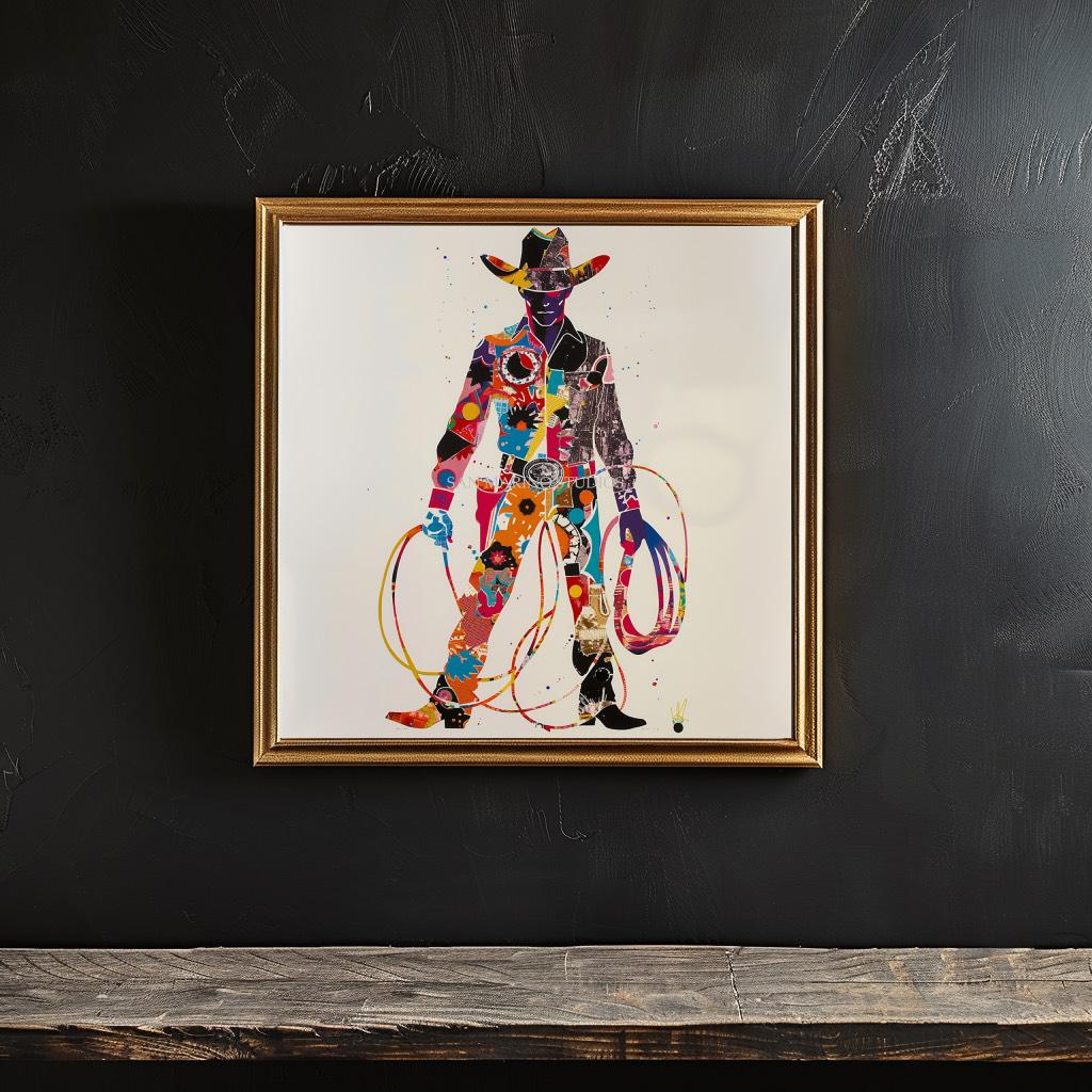 Lasso Cowboy | Portrait | Painting | Printable | Digital | Art | Print ...
