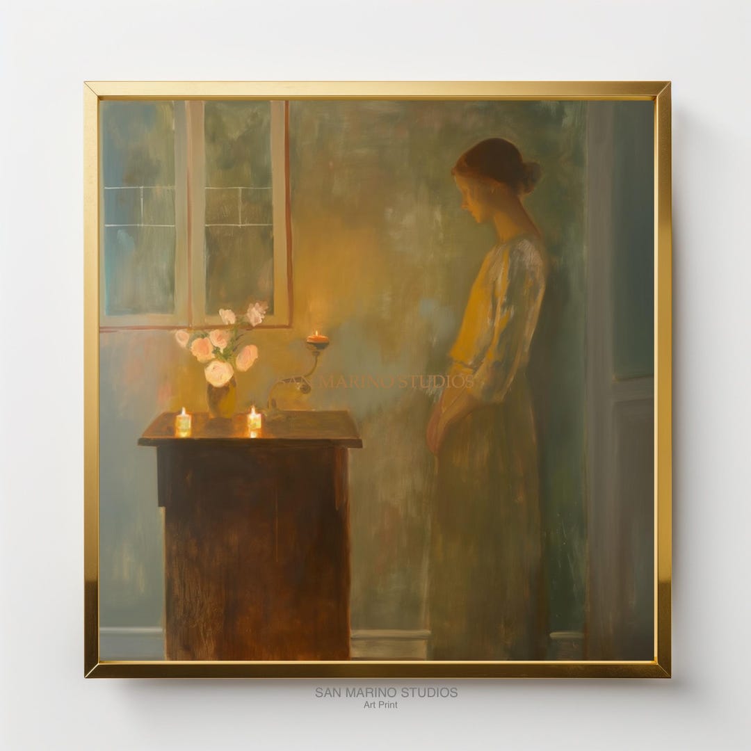 Candlelight | Portrait | Painting | Printable | Digital | Art | Print ...