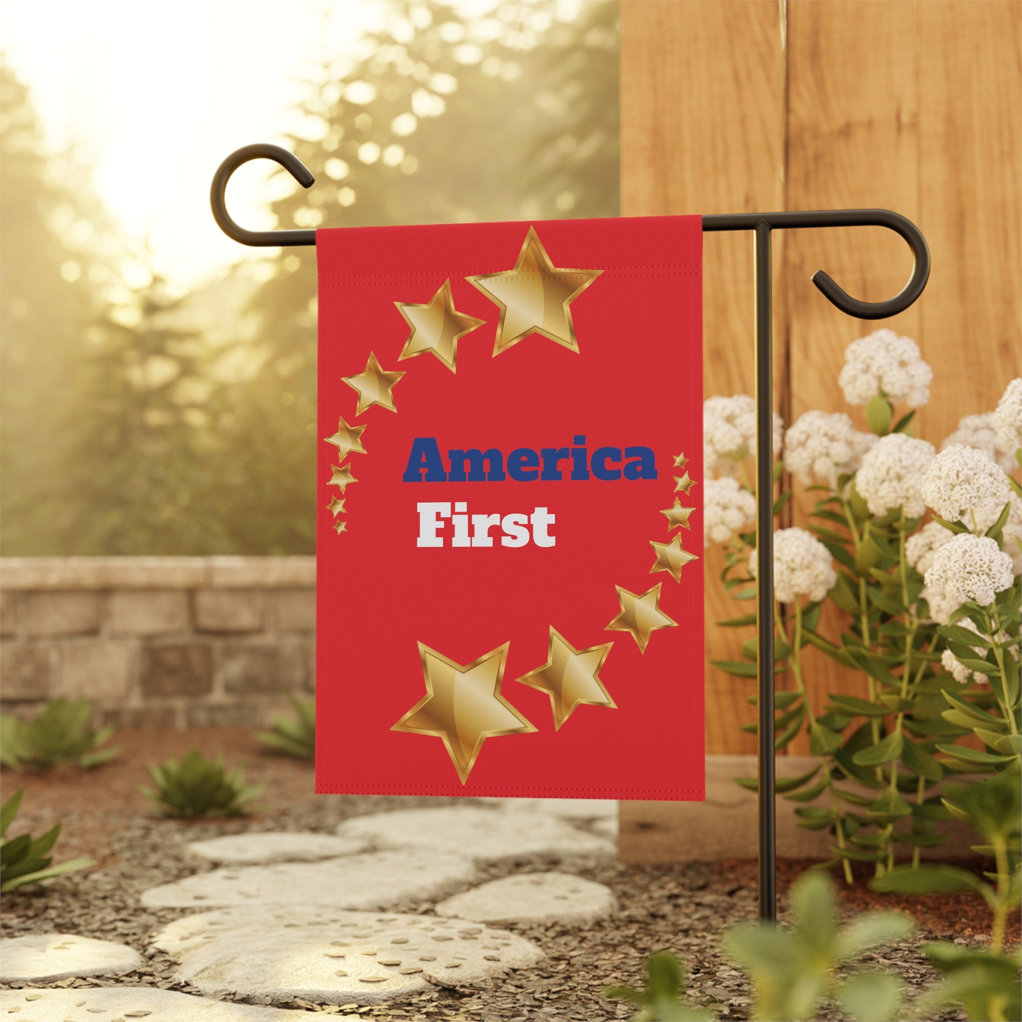 America First Yard Flag Garden House Banner Flag Patriotic American ...