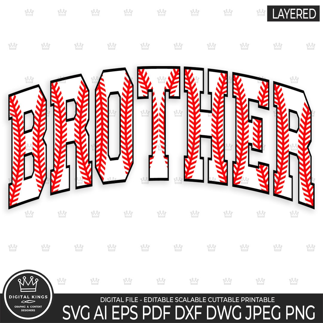 BROTHER BASEBALL Script SVG, Baseball Brother Clipart, Baseball Brother ...