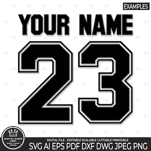 SPORT Numbers Svg, Jersey Number Svg, Varsity Numbers SVG, Jersey ...