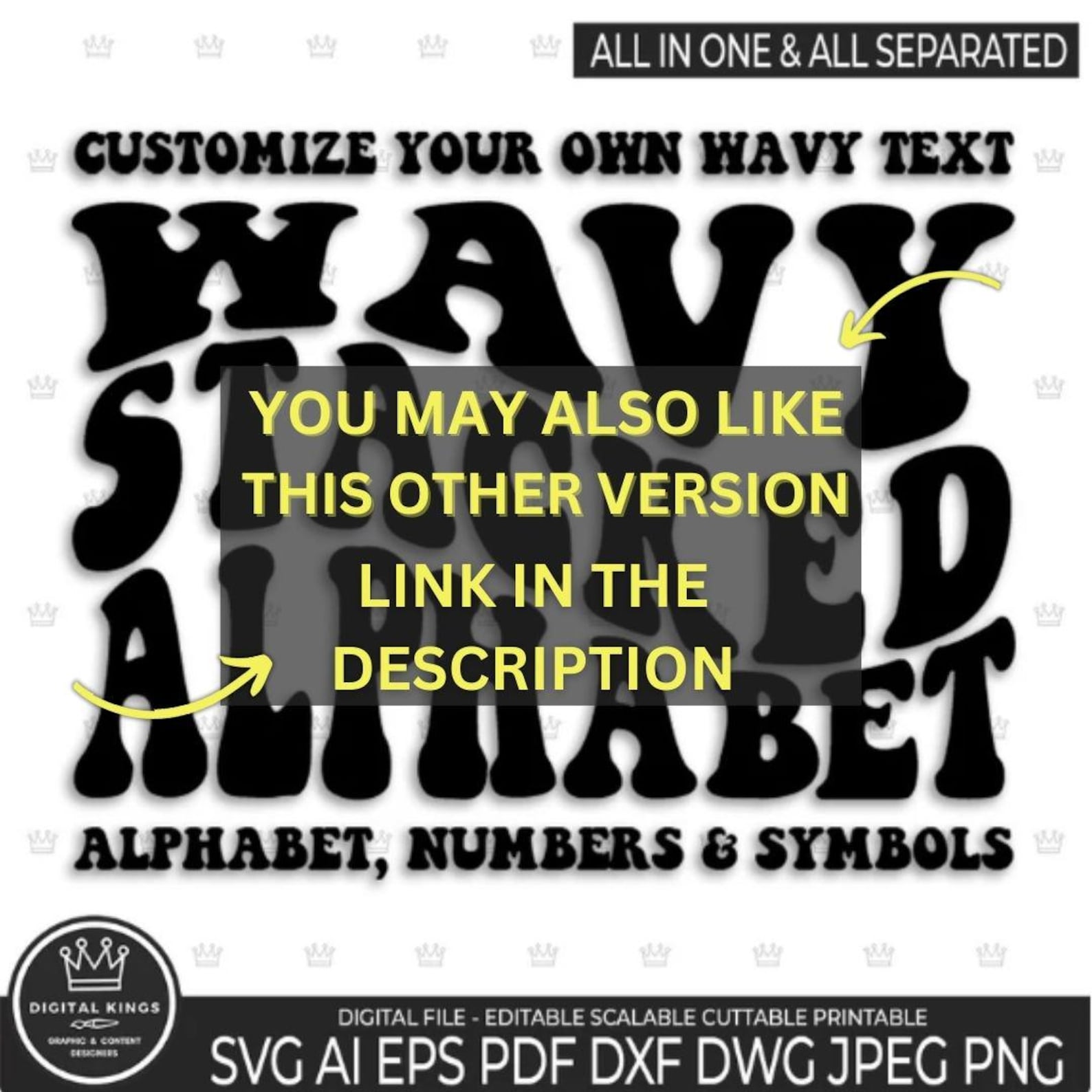 WAVY Letters for CANVA Create Your Wording Drag and Drop Editable on ...