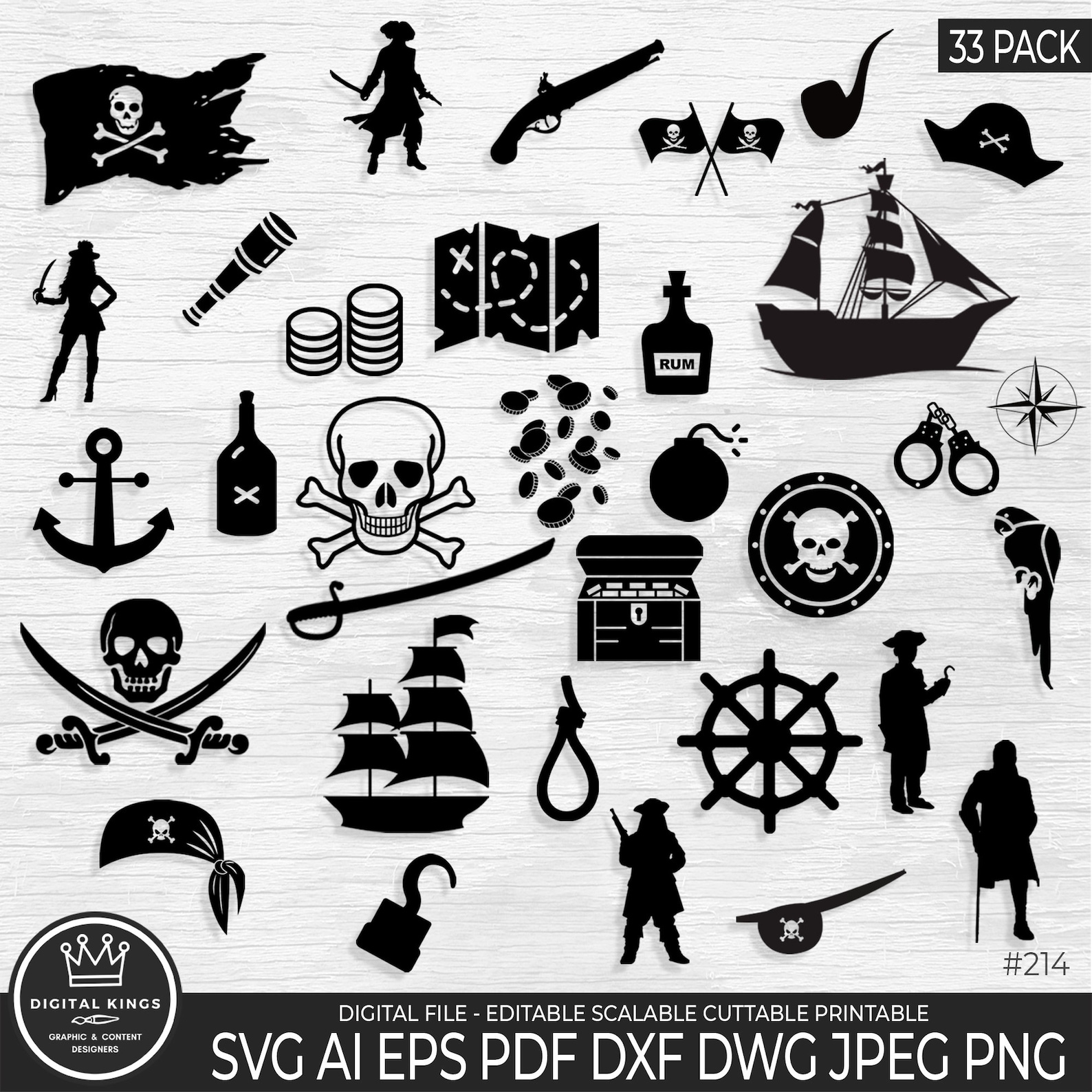Pirate SVG, Pirate SVG Bundle, Pirate Cut Files, Pirate Silhouette ...