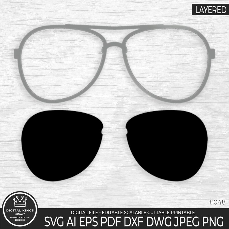 Aviator Sunglasses Svg Layered File Aviator Sunglasses Sun Eyeglasses ...