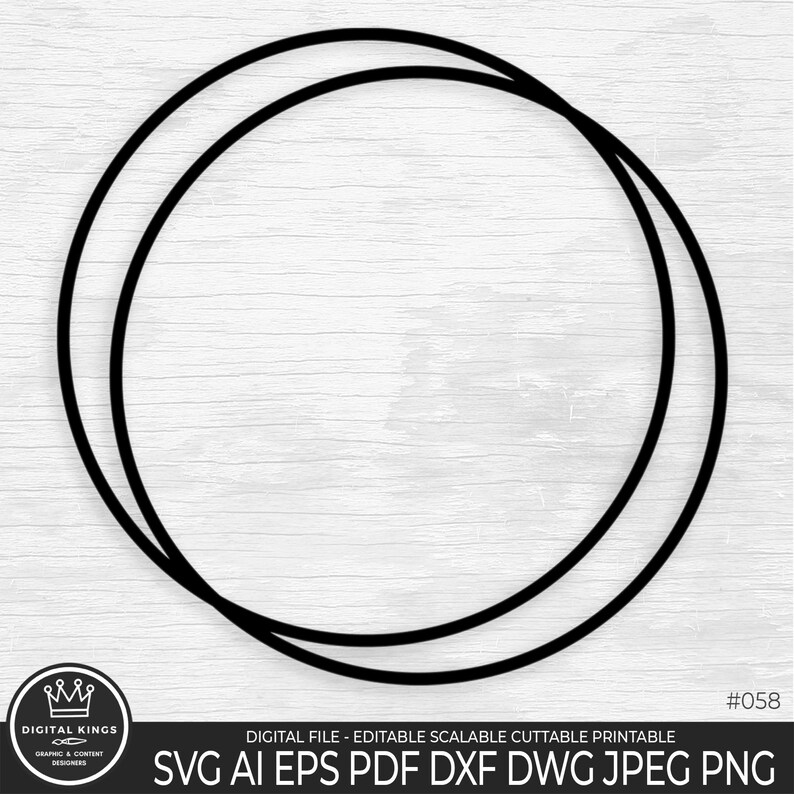 Double Circle Frame Svg File Circle Frame Svg Circle Frame Png Double ...