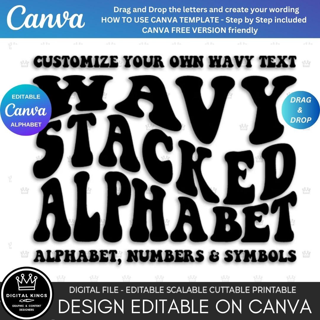 WAVY Letters for CANVA Create Your Wording Drag and Drop Editable on ...
