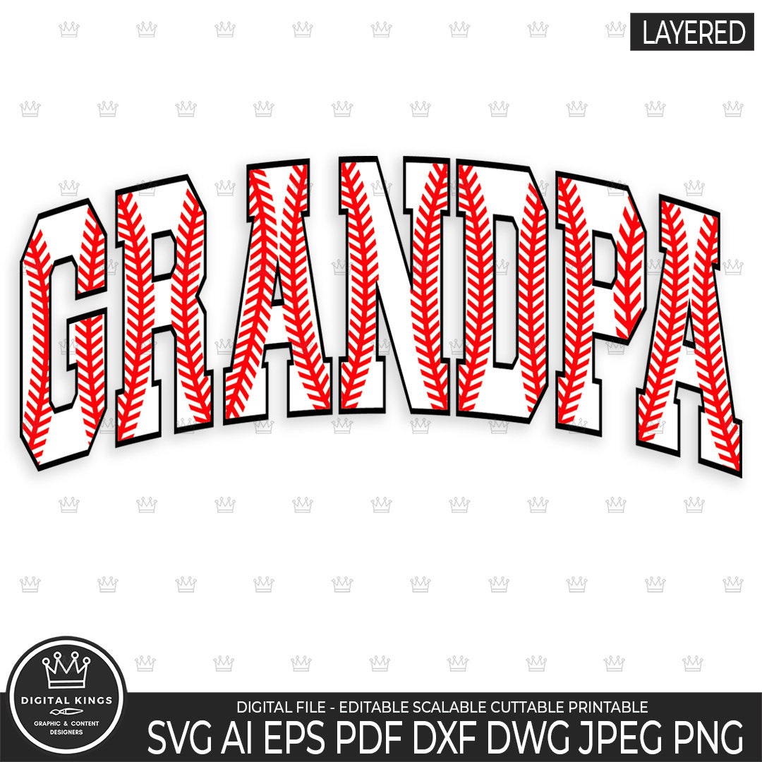 GRANDPA BASEBALL SVG, Baseball Grandpa Clipart, Baseball Grandpa Cut ...