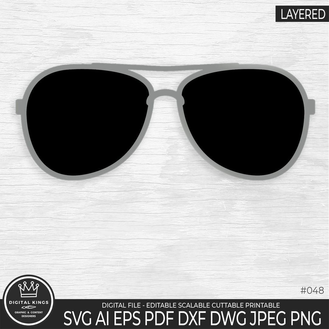 Aviator Sunglasses Svg Layered File Aviator Sunglasses Sun Eyeglasses ...