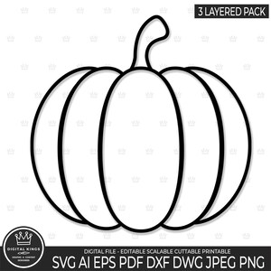 Pumpkin SVG Layered, Pumpkin Cut File Bundle, Pumpkin DXF Bundle ...