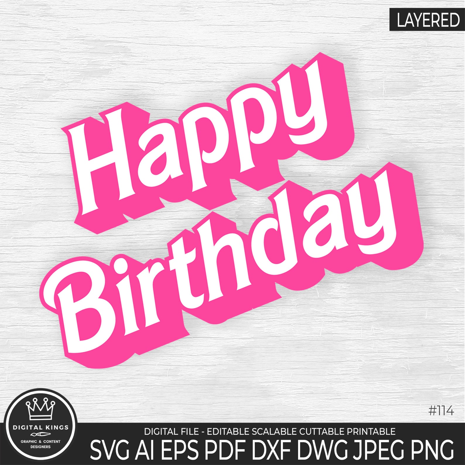 Happy Birthday Layered Svg Happy Birthday Png Princess Birthday Girl ...