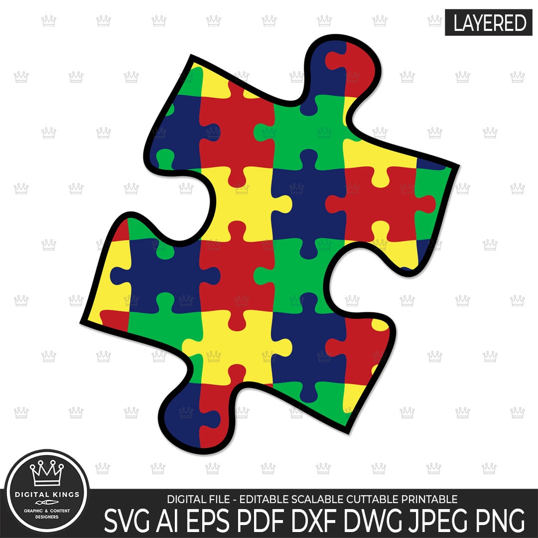 AUTISM PUZZLE Piece Svg, Autism Puzzle Clipart, Autism Puzzle Pattern ...