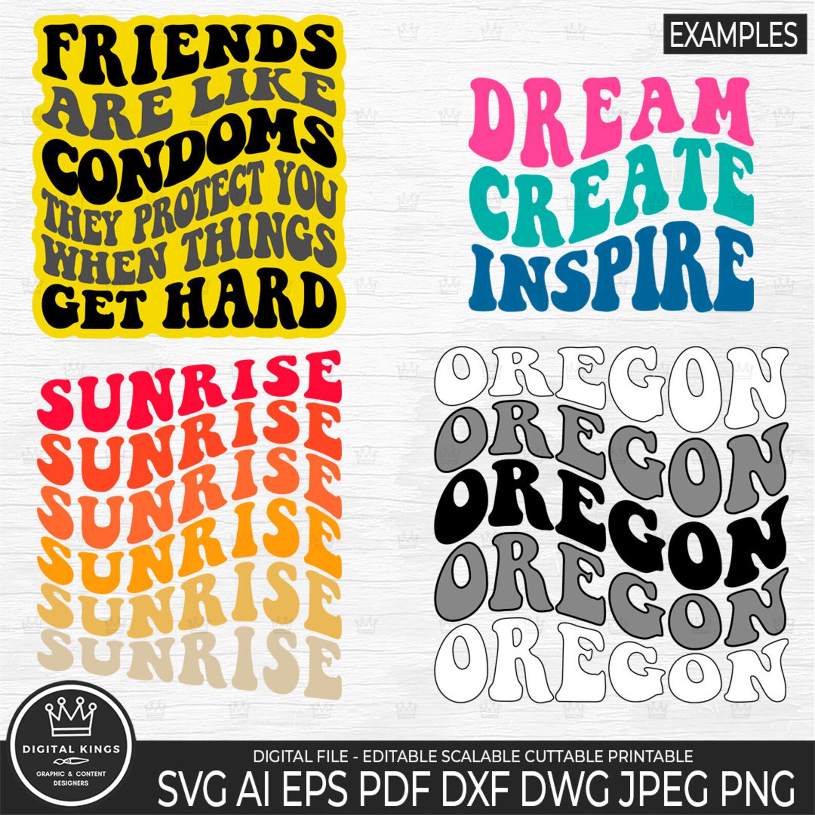 Custom Stacked Wavy Text SVG Custom Retro Wavy Text Png Custom Groovy ...