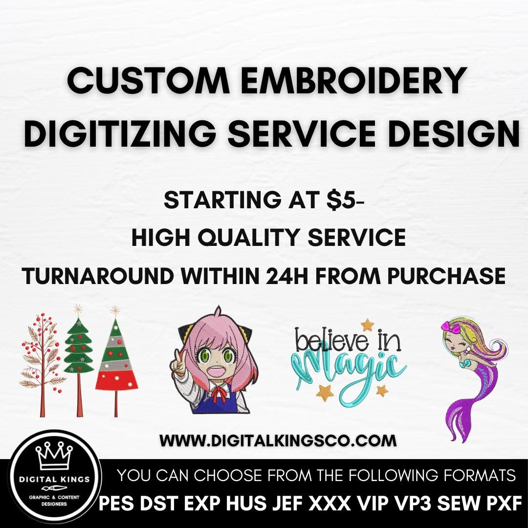 Custom Embroidery Digitizing Service Embroidery Logo Digitize, Anime ...