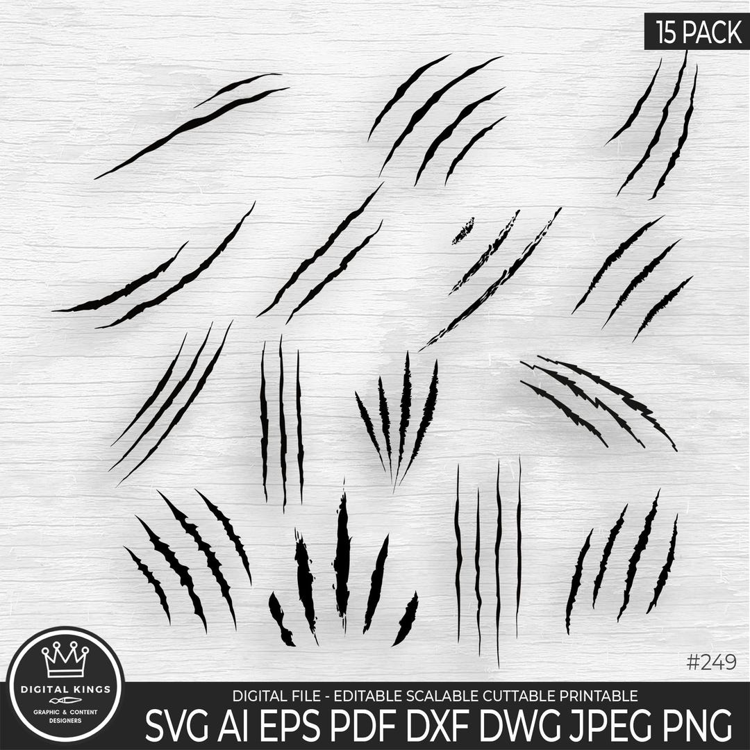 Claw Scratch Svg File Bundle, Mark Bundle SVG, Jurassic Park Svg, Cat ...