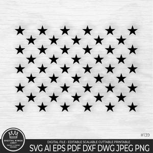 50 Stars American Flag SVG Solid File, American Flag Stars Cut File ...