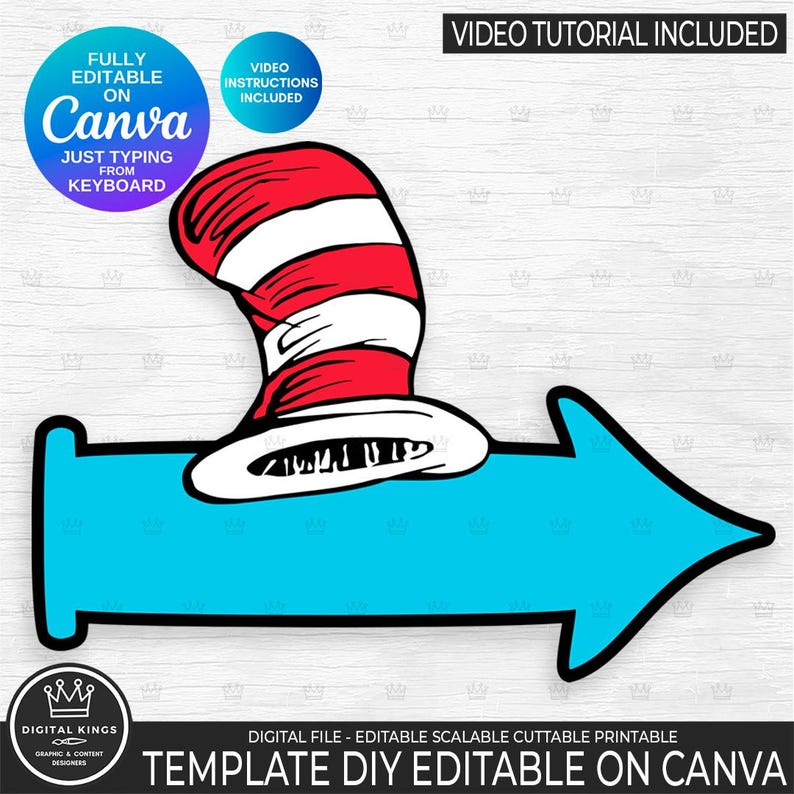 Template Thing 1 Thing 2 Canva Free Version Friendly Seuss Read Across ...