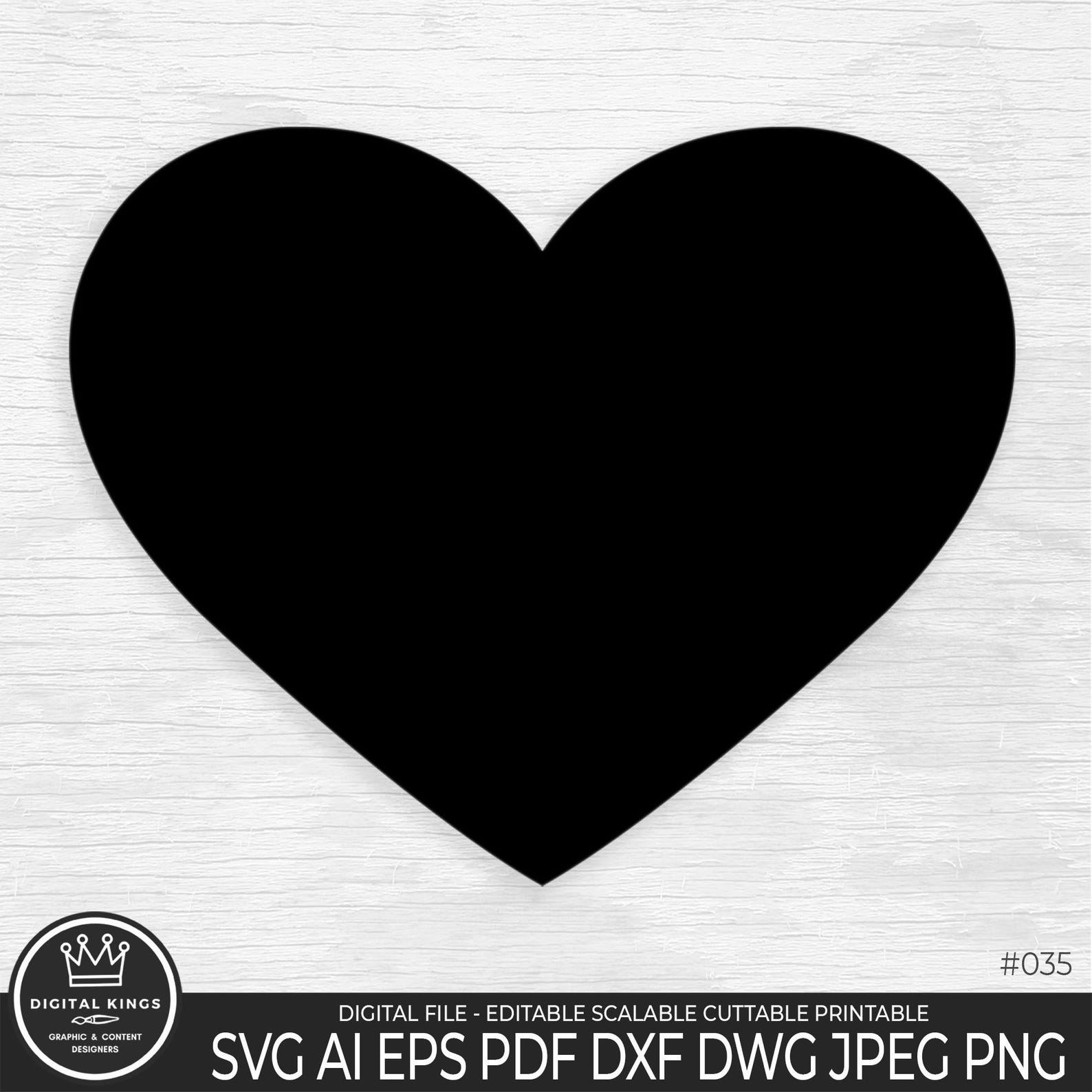 HEART Svg File, Solid Heart Svg, Heart Png, Heart Cut File, Heart Icon ...