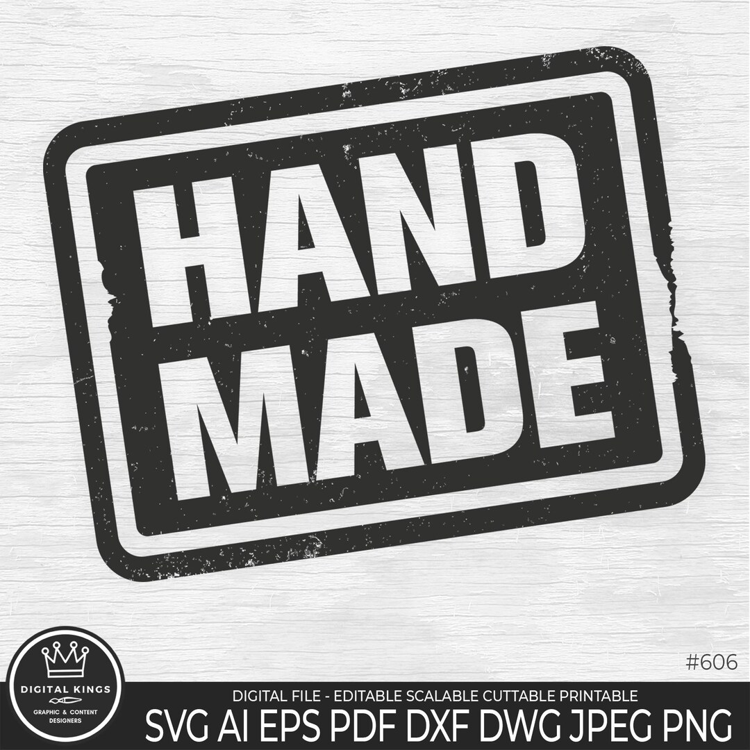 Hand Made Stamp Svg Files, Hand Made Stamp Png Hand Made Distressed ...