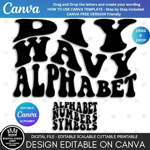 WAVY Letters for CANVA Create Your Wording Drag and Drop Editable on ...