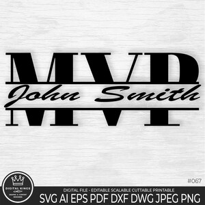 MVP Split Monogram, MVP Svg, Most Valuable Player Monogram File, Goat ...