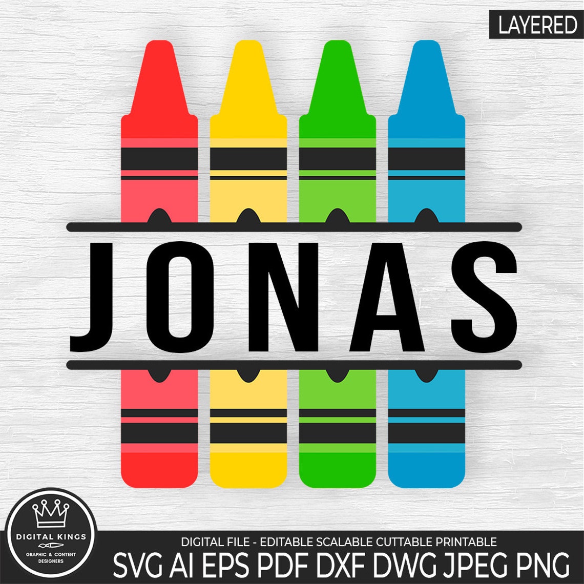 Crayon School Monogram Svg, Split Monogram Png, School Monogram Clipart ...