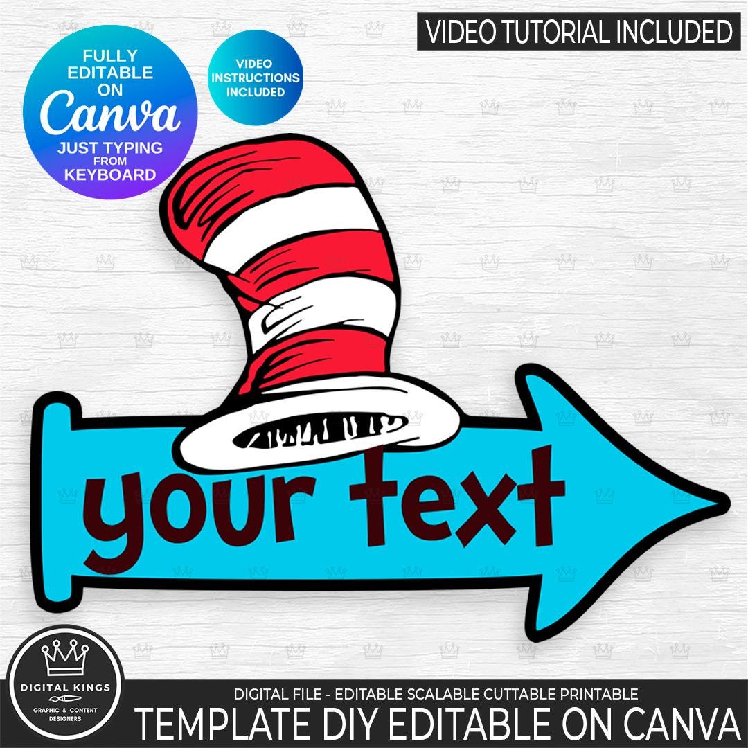 Template Thing 1 Thing 2 Canva Free Version Friendly Seuss Read Across ...