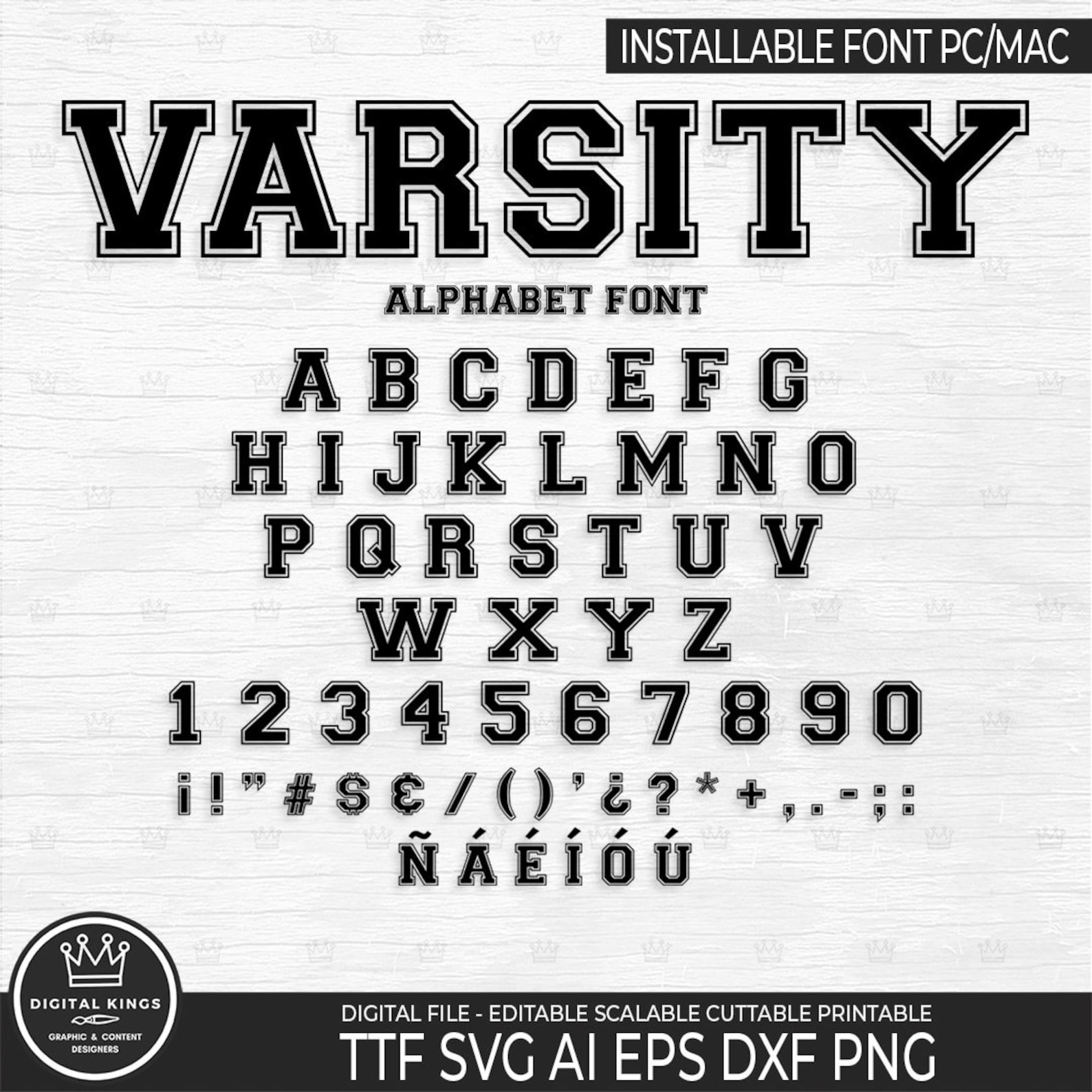 Installable Varsity Font TTF, Varsity Letters SVG, Jersey Font Svg ...