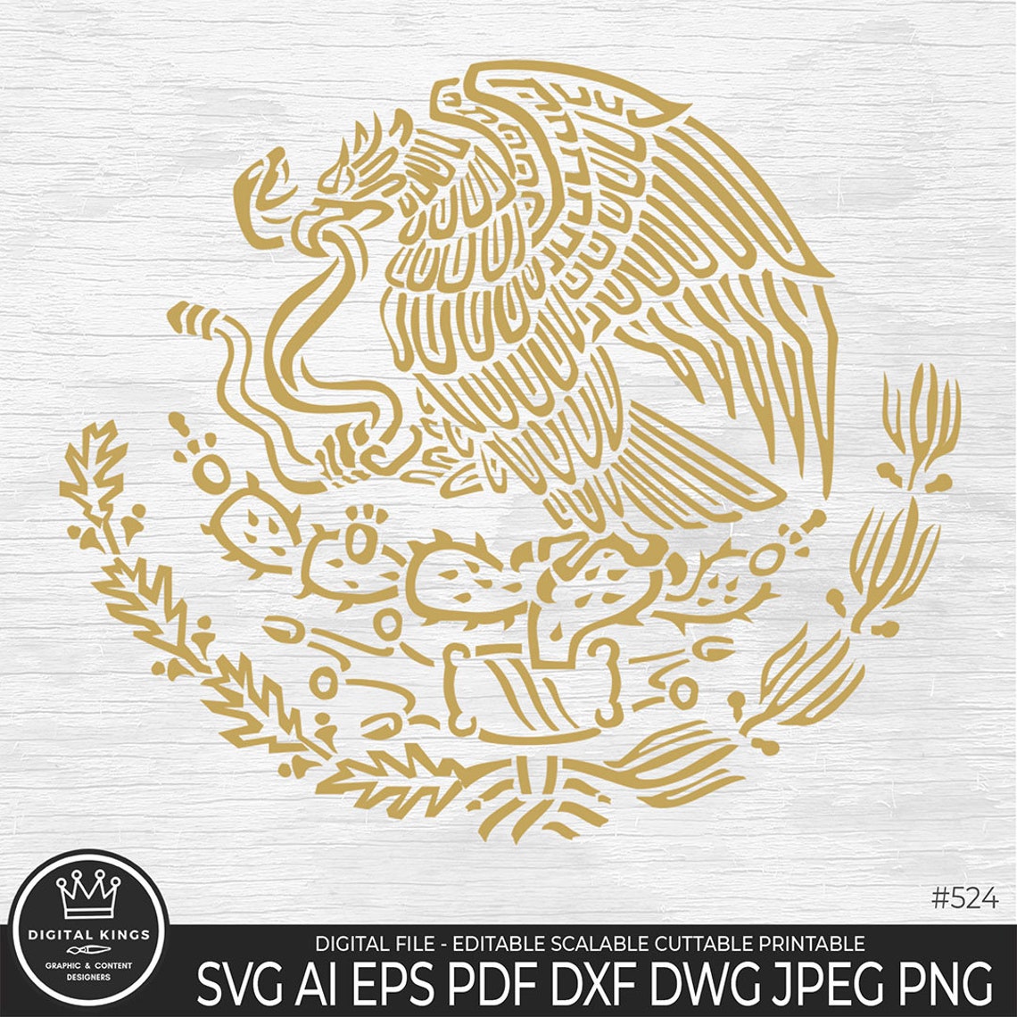 2 Mexican Eagle Flag Pack Svg Mexican Eagle Flag Png Gold Mexican Eagle Dxf Mexico Eagle Flag ...