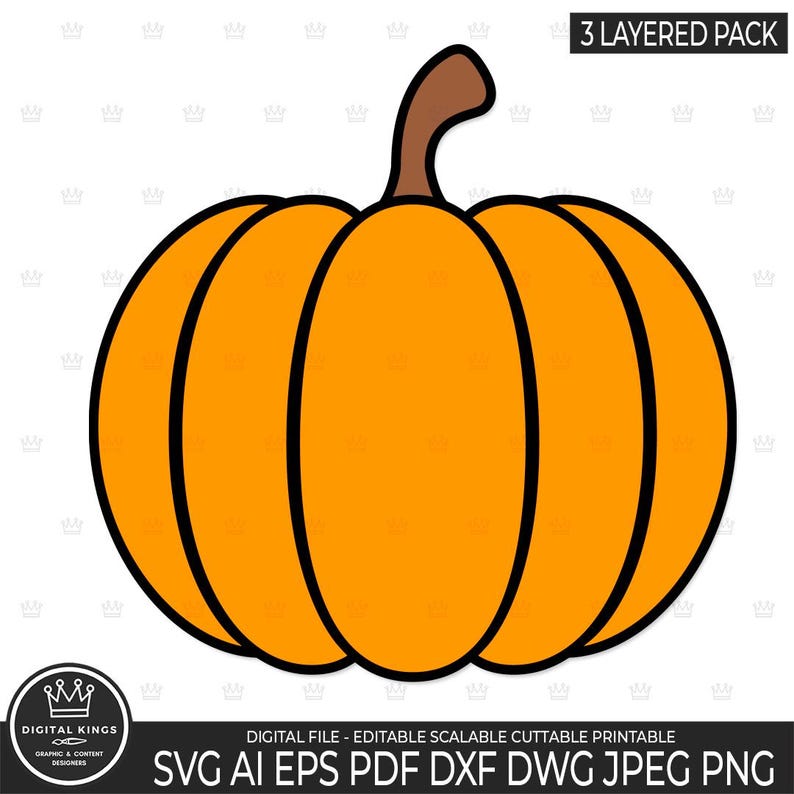 Pumpkin SVG Layered, Pumpkin Cut File Bundle, Pumpkin DXF Bundle ...