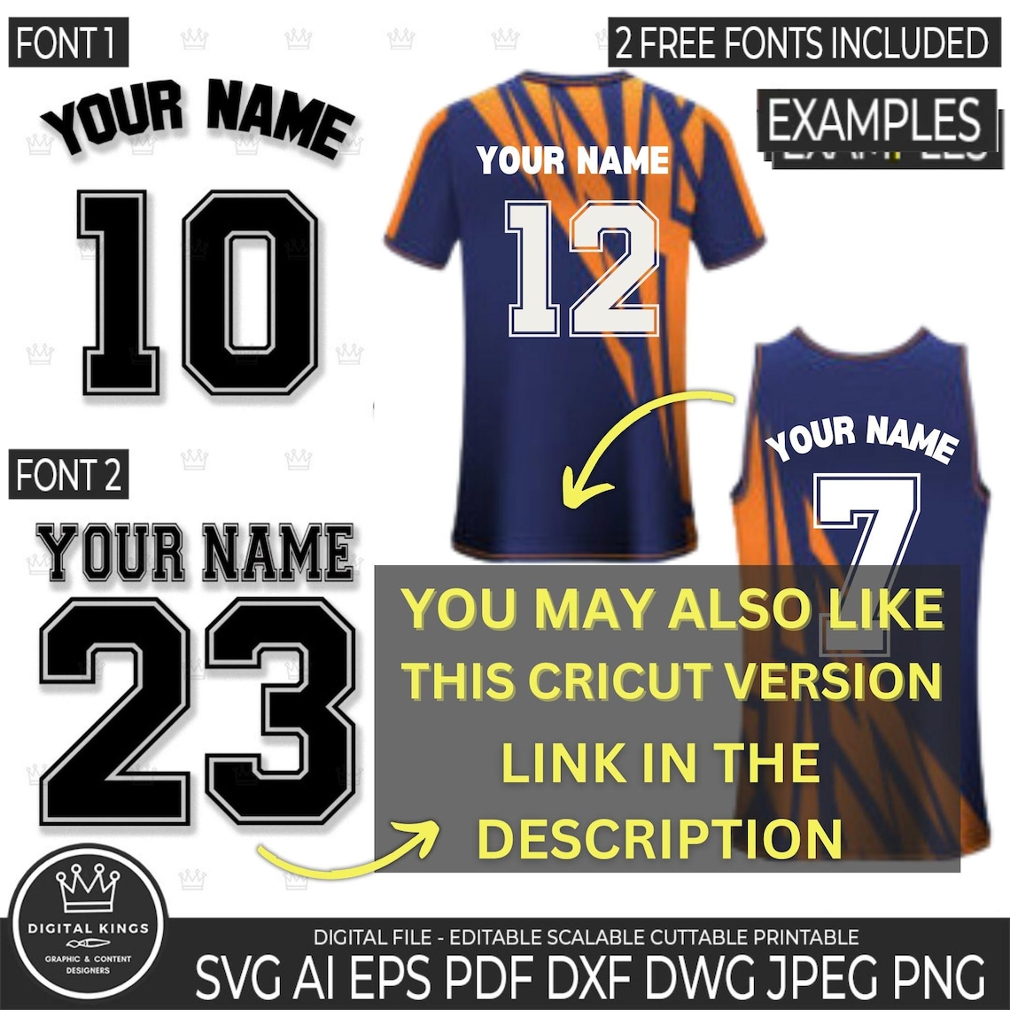 DIY Jersey SPORT Numbers Letters Canva Editable Template, Personalize ...