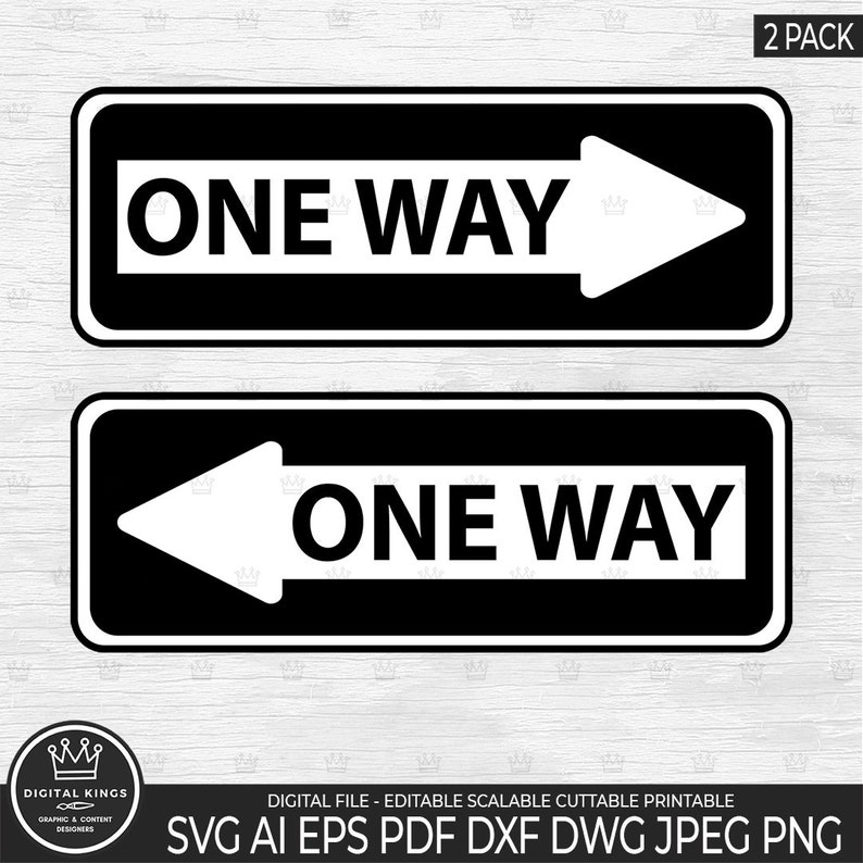 ONE WAY Sign Svg, One Way Png, One Way Street Sign Clipart, One Way ...