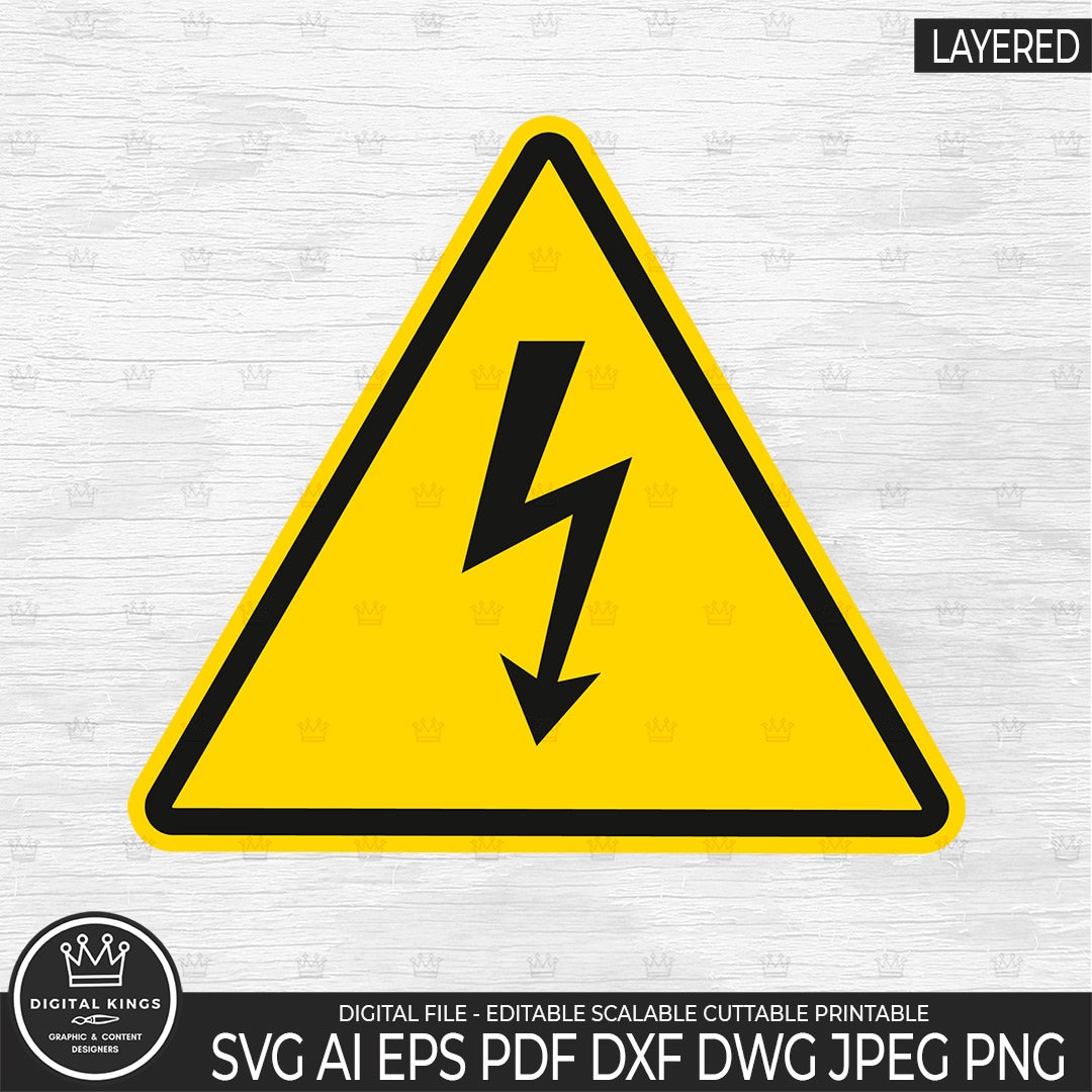 Yellow Electric Warning Sign Svg, High Voltage Sign Png, High Voltage ...