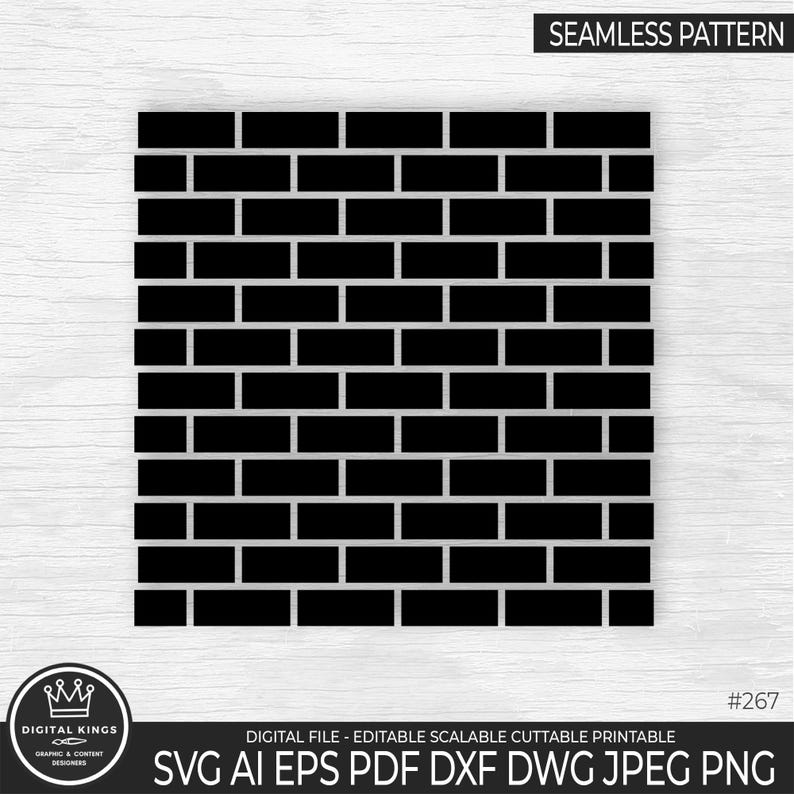 BRICK WALL Pattern Seamless Svg File, Brick Wall Solid Pattern Png ...