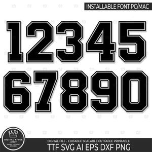 DIY SPORT Numbers and Letters Svg, Customize Your Jersey Numbers and ...