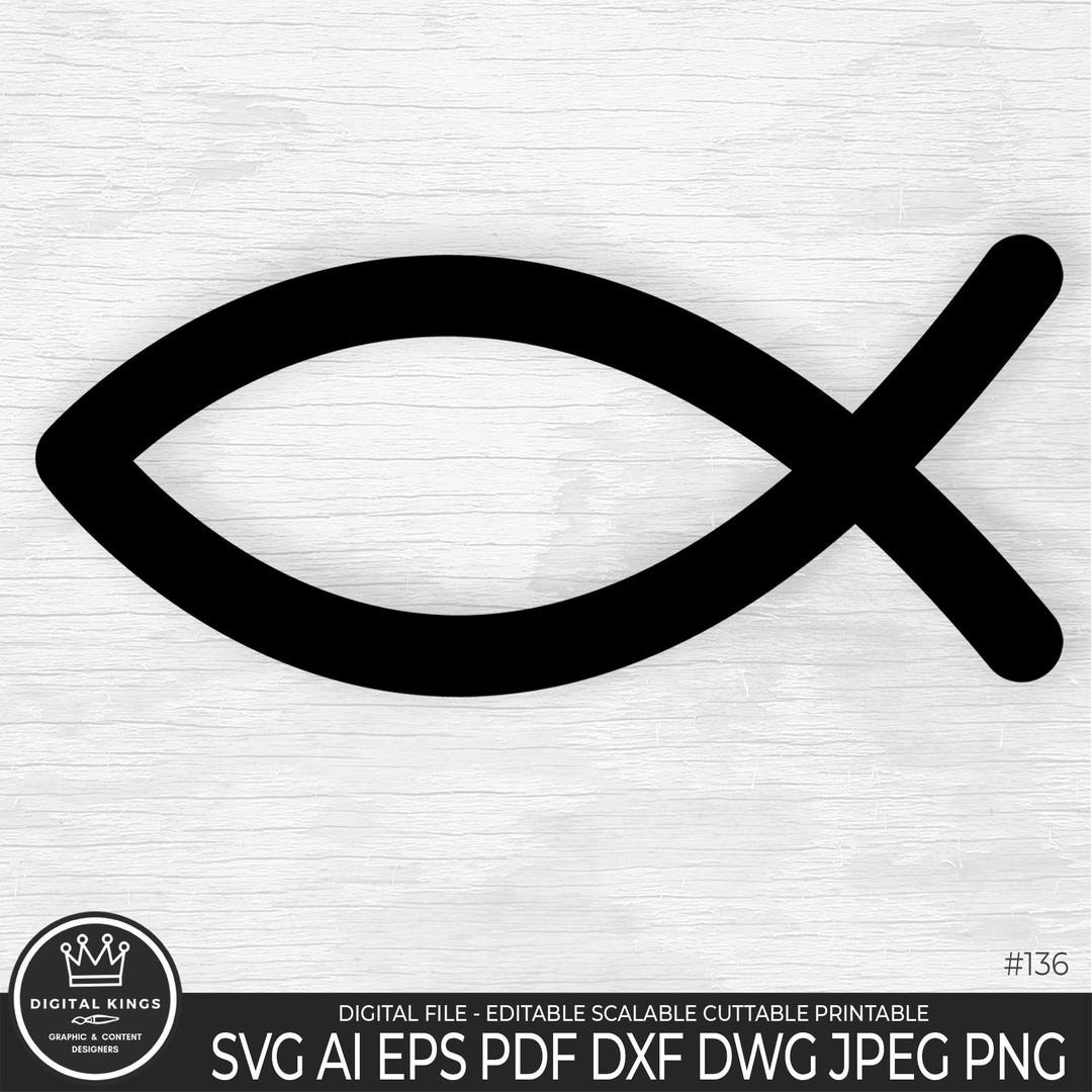 JESUS Fish SVG File Christian Svg Jesus Fish Png Ichthus Cut File Jesus ...