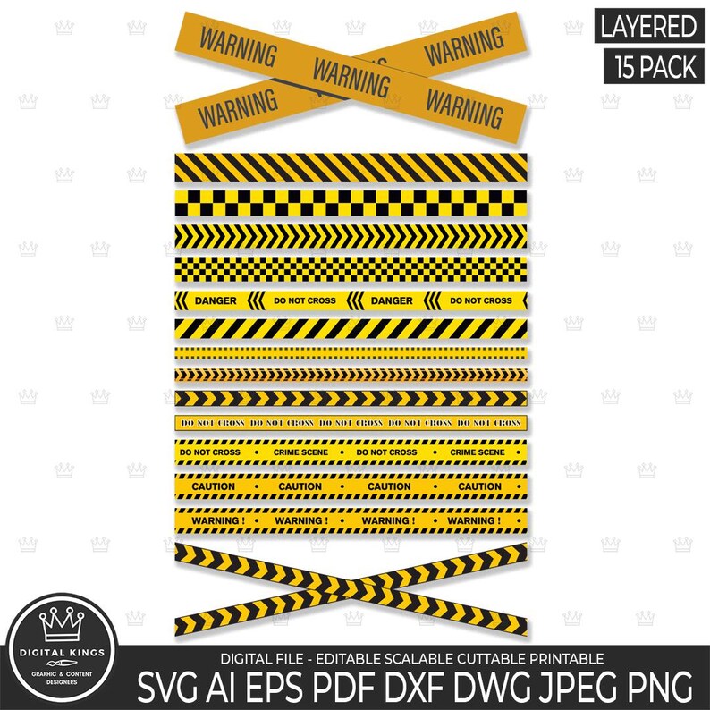 Caution Tape Svg Bundle, Warning Sign, Danger Png, Attention Svg, Do ...