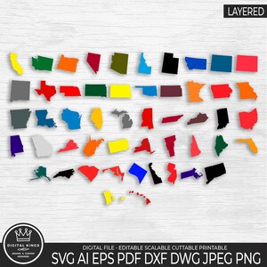 United States Map Layered Svg United States Map Png Printable USA Map ...