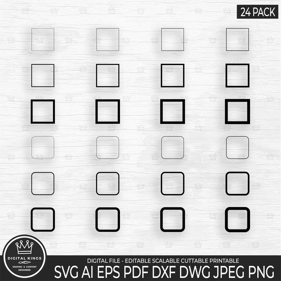 SQUARE Frame Bundle SVG Square Monogram Svg Square Frames Svg Square ...
