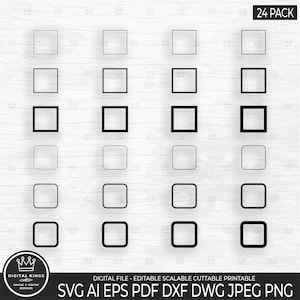 SQUARE Frame Bundle SVG Square Monogram Svg Square Frames Svg Square ...
