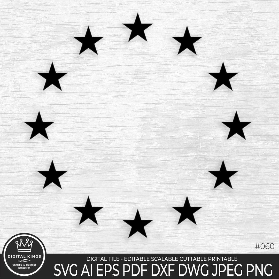 STAR Circle Frame Svg File Star Frame Svg Circle Star Frame Png Star ...